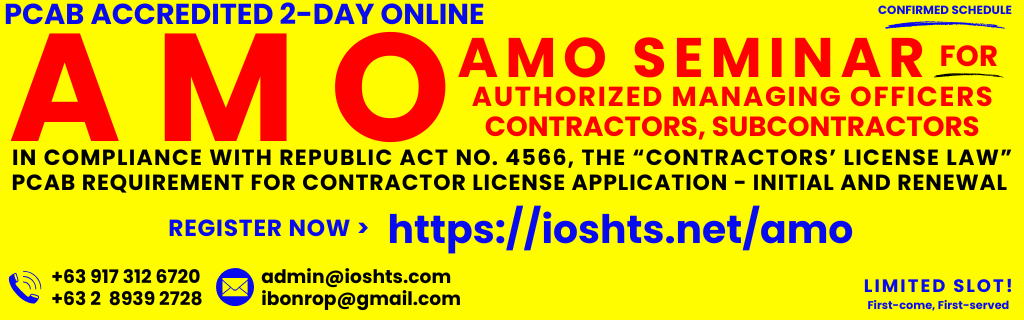 Enroll in AMO Seminar PCAB Accredited Authorized Managing Officer ...