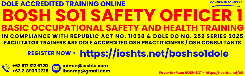 Enroll in BOSH Training SO1 Training Safety Officer 1 Training DOLE ...