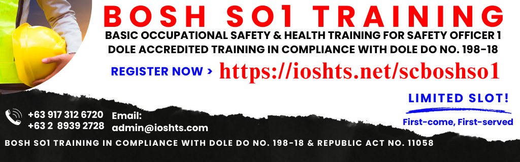 Enroll in BOSH Training SO1 Training Safety Officer 1 Training DOLE ...