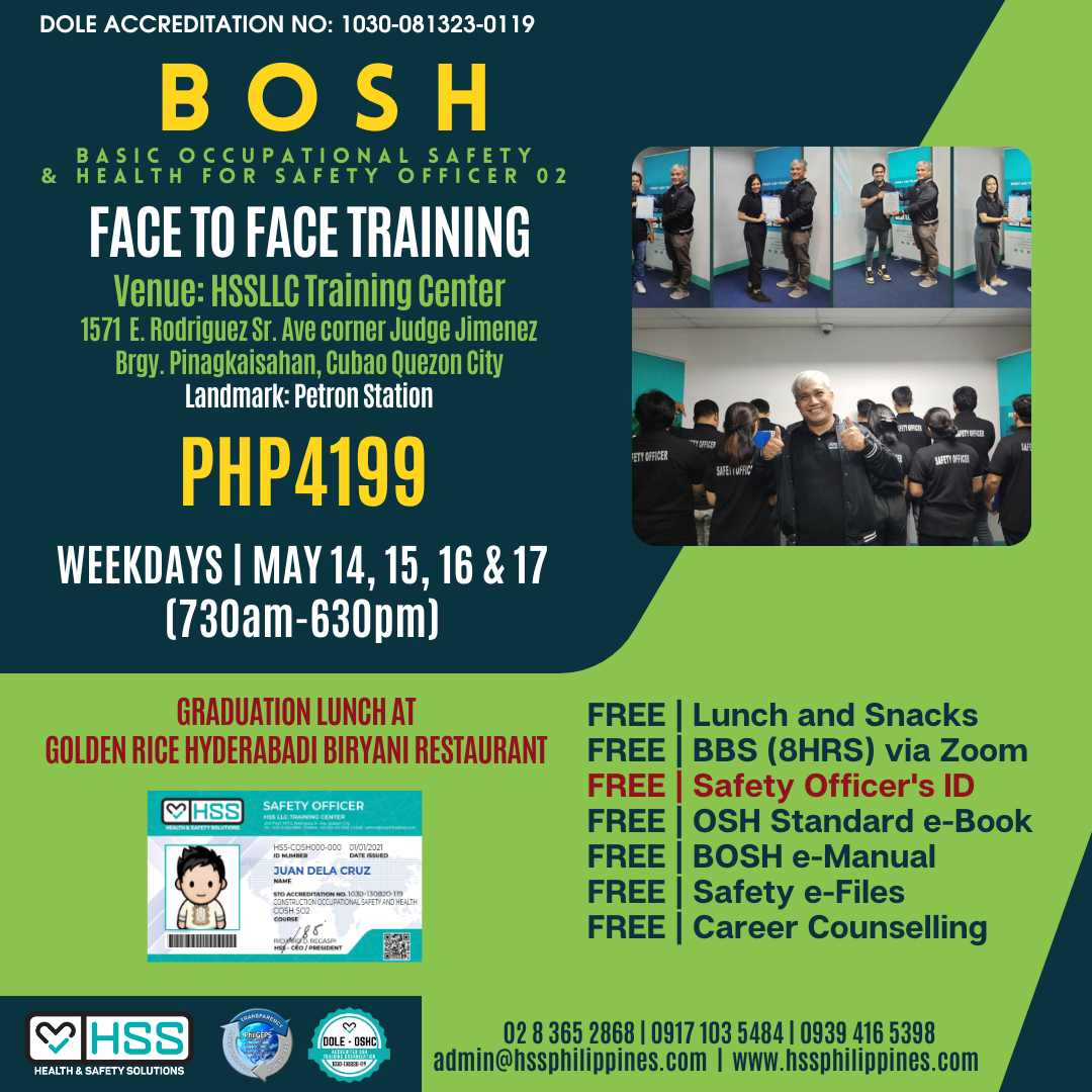 Enroll in BOSH SO2 Basic Occupational Safety & Health - Dole Accredited ...