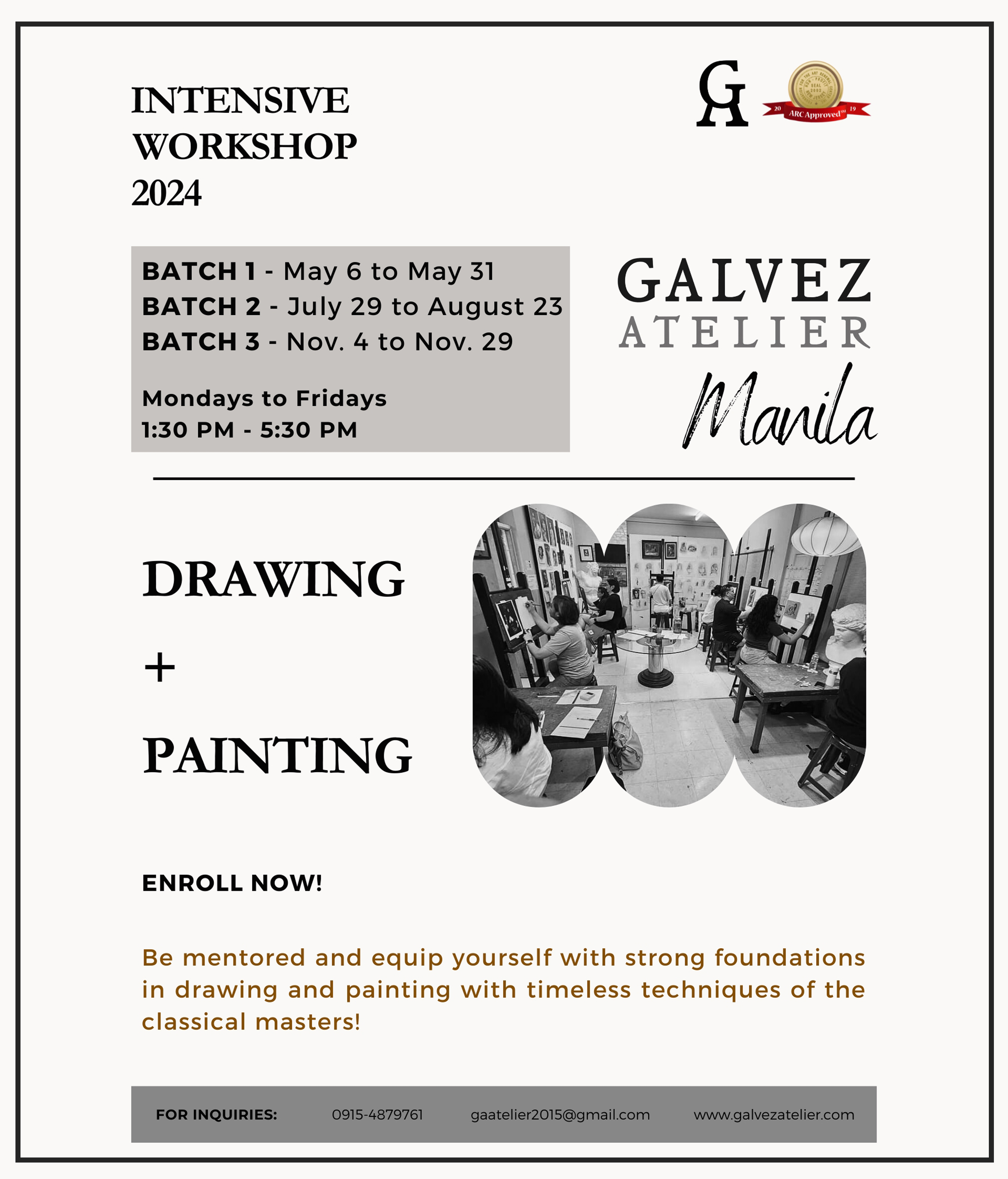 Enroll in INTENSIVE DRAWING + PAINTING by Galvez Atelier Classical Art ...